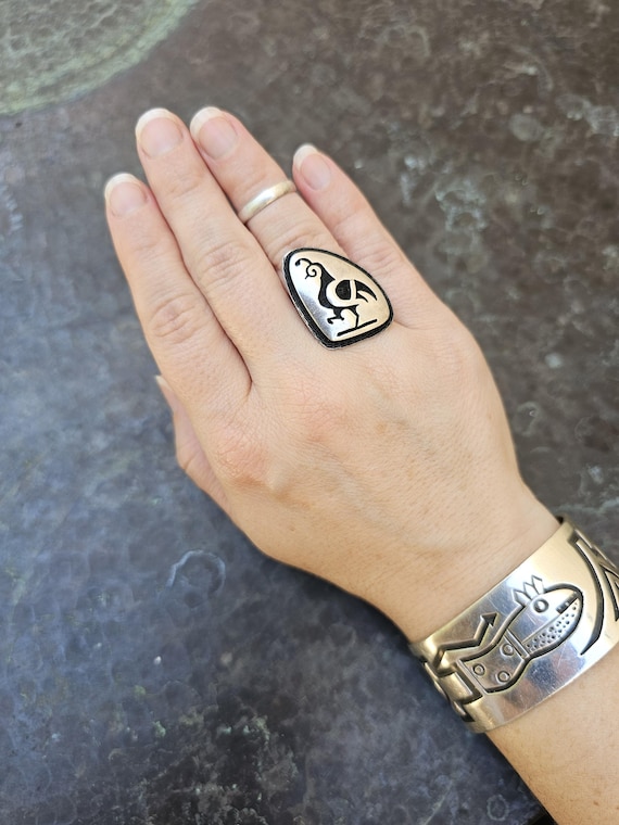 Native American Hopi Bernard Dawahoya Silver Overlay … - Gem