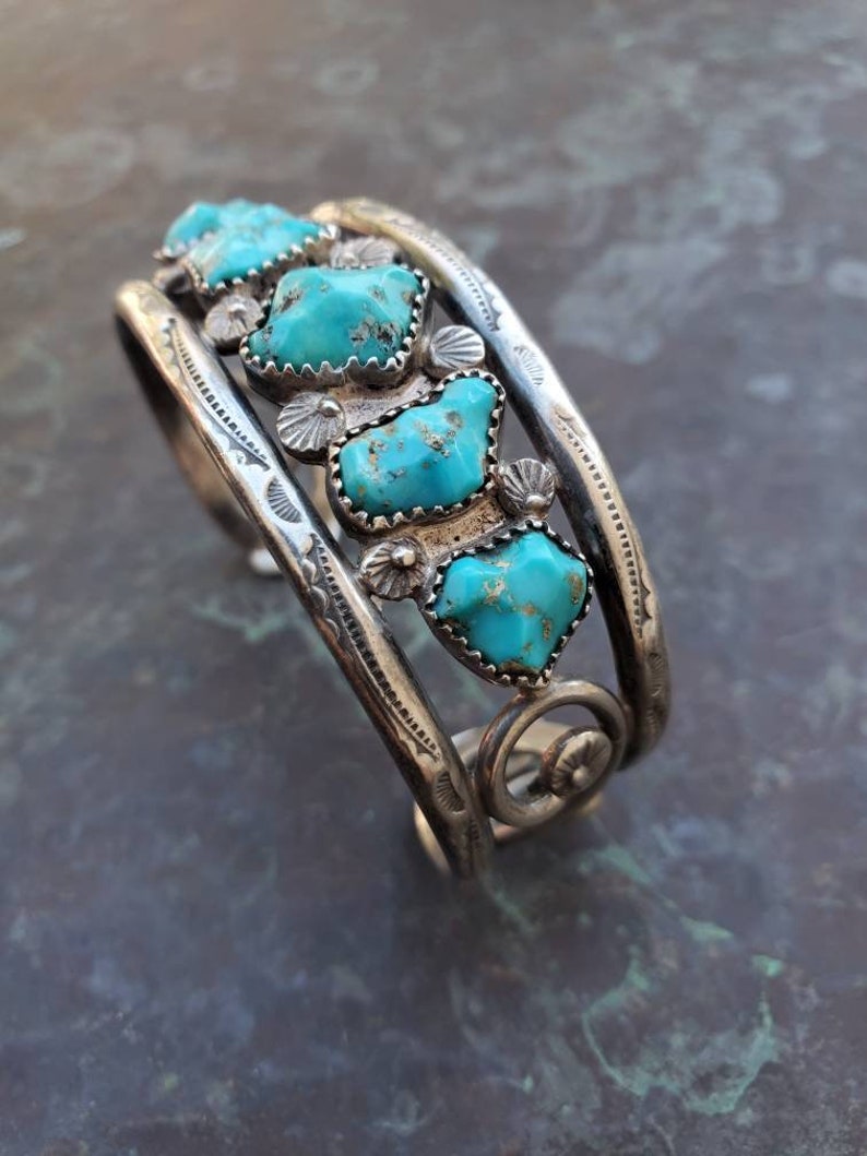 Native American Zuni Dan Simplicio Turquoise Bracelet Cuff - Etsy