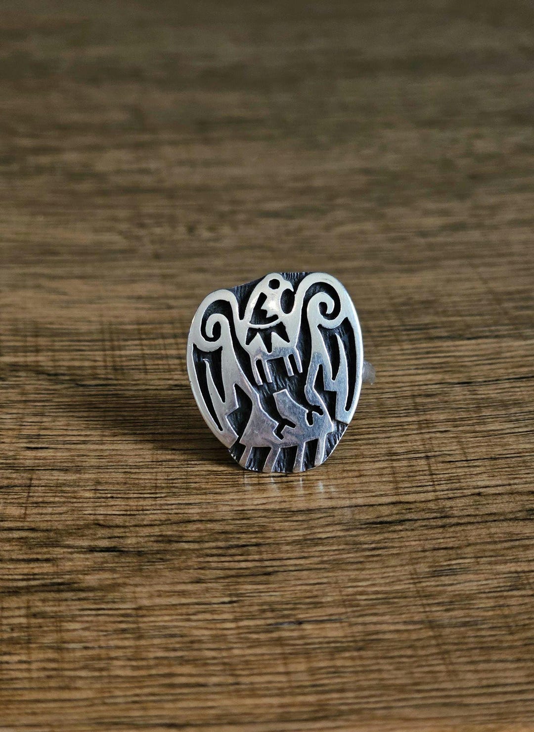 Native American Hopi Bernard Dawahoya Silver Overlay Eagle Ring - Etsy
