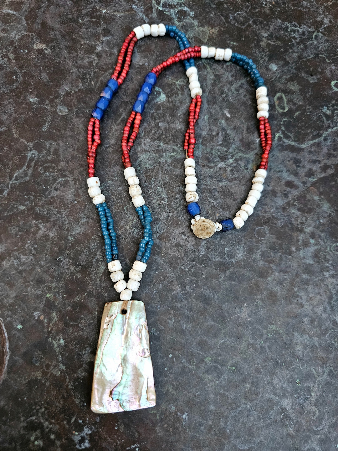 Historic Native American Chumash Abalone and Trade Bead Necklace - Etsy