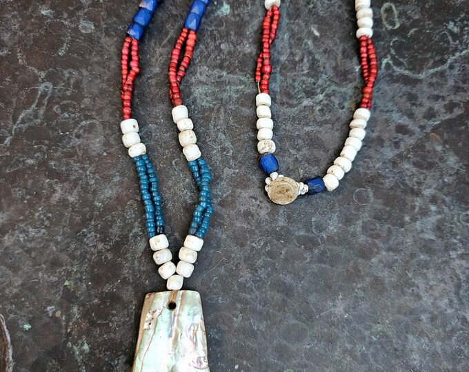 Historic Native American Chumash Abalone and Trade Bead Necklace - Etsy