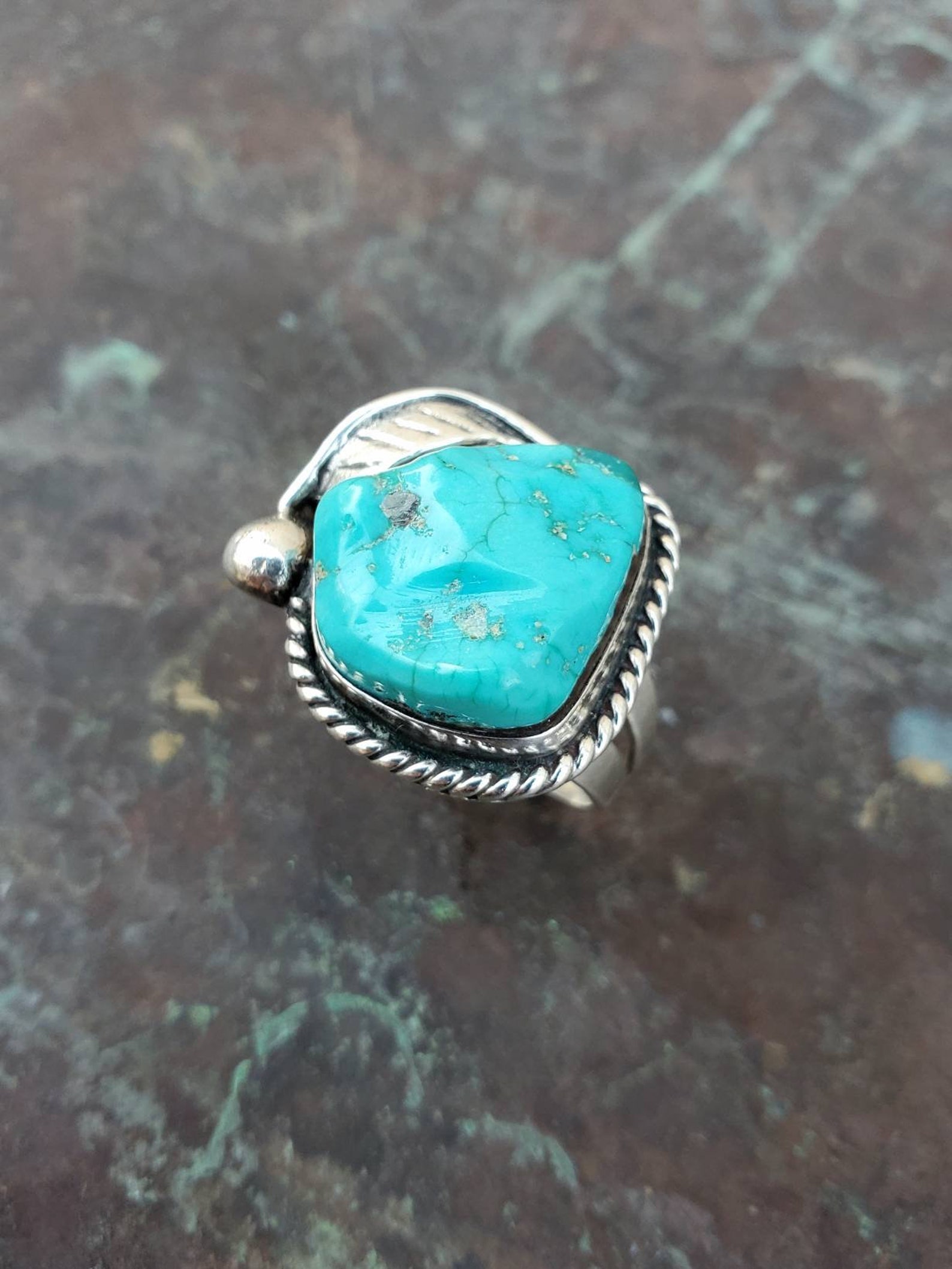 Vintage Native American Navajo Turquoise and Silver Ring - Etsy
