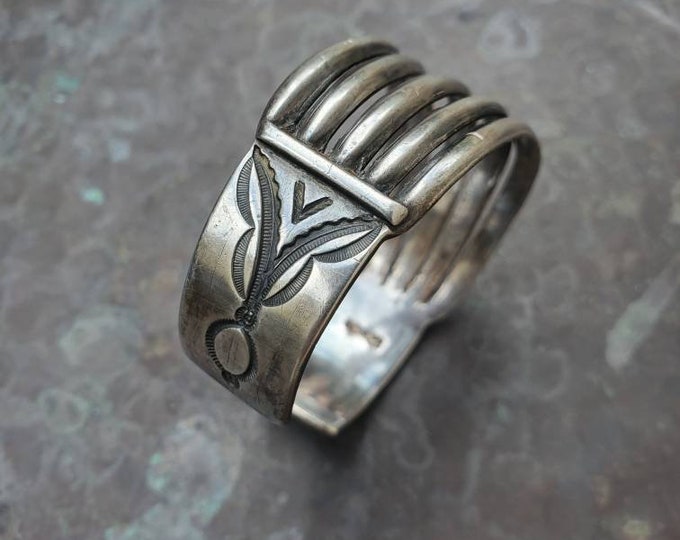 Native American Navajo UITA Ingot Silver Chisel Split Bracelet Cuff - Etsy