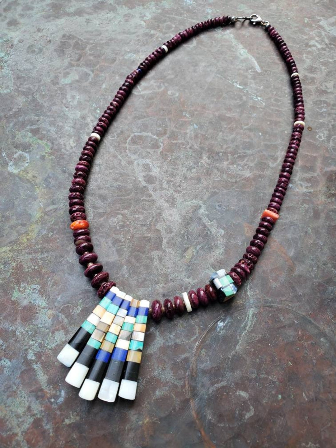 Native American Charlene Reano San Felipe Inlayed Spondylus - Etsy