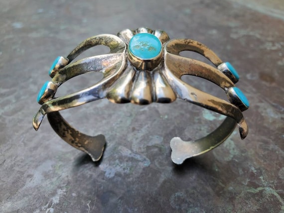 1940s-50s Navajo Guild Native American Turquoise Cast… - Gem