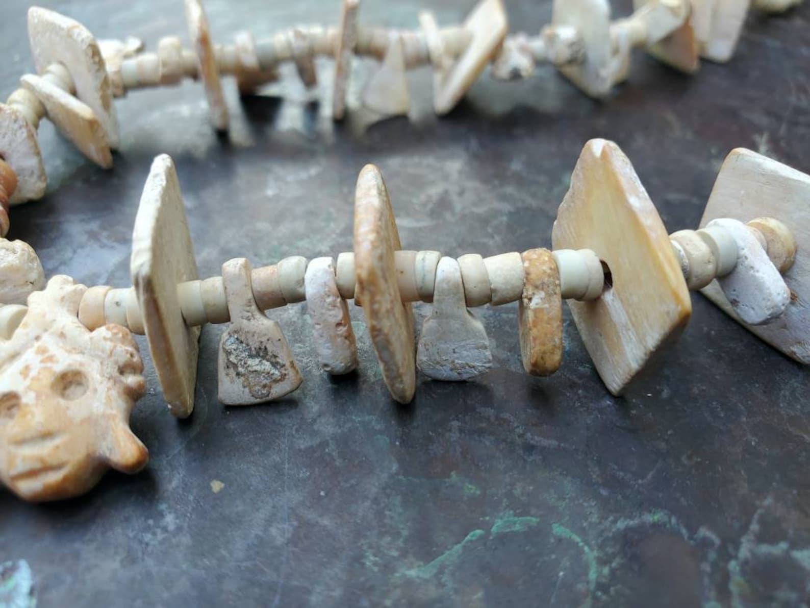 Pre-columbian Colima Spondylus Shell Mask Tooth Beads Atlatl - Etsy