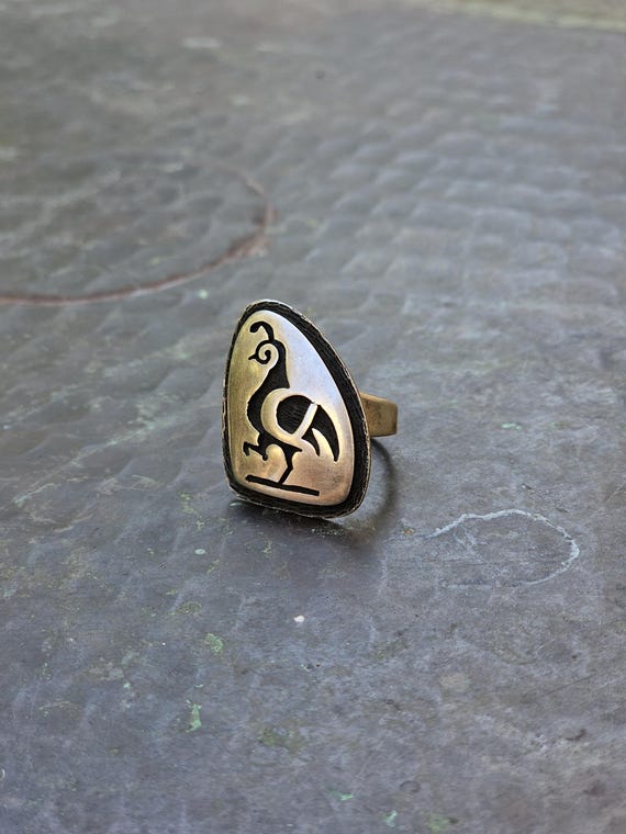 Native American Hopi Bernard Dawahoya Silver Overlay … - Gem