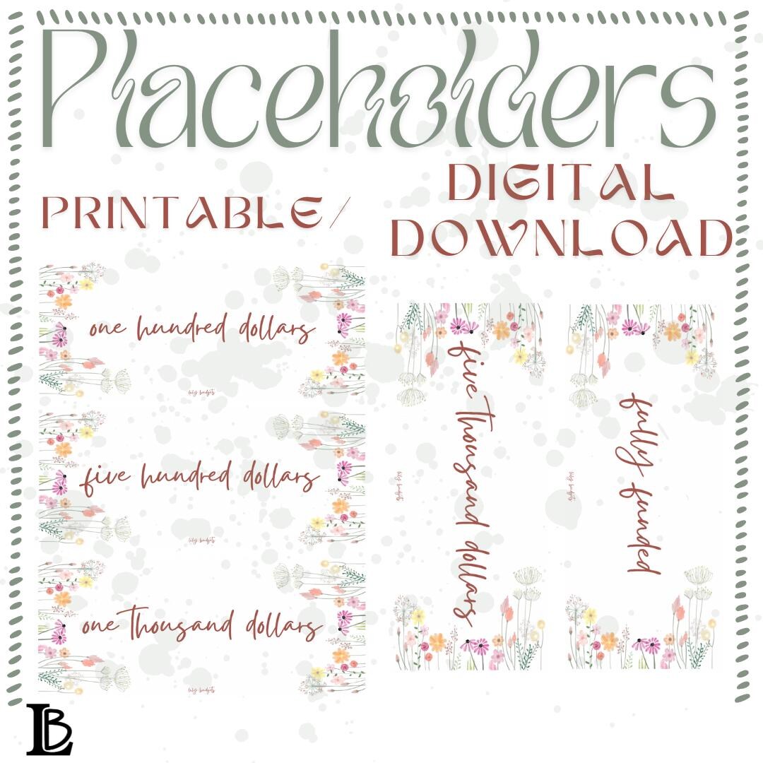 Printable Placeholder Prop Money | Floral Placeholder Fake Money ...