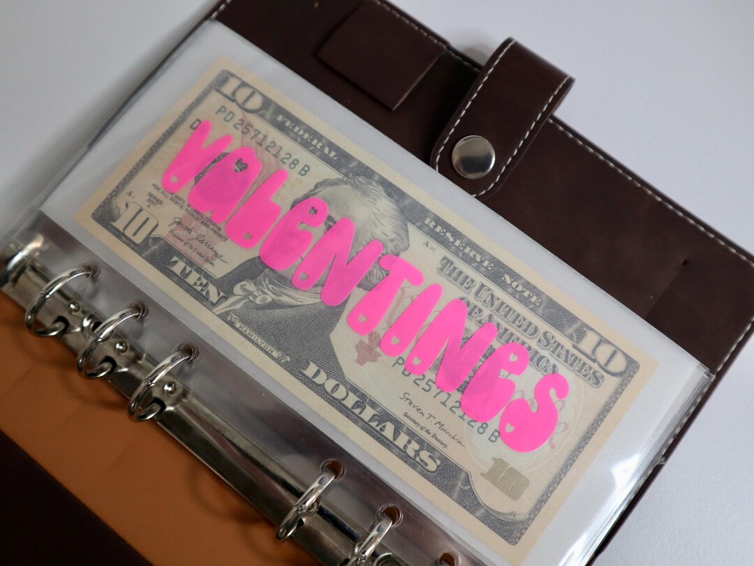 Laminated Cash Envelopes A6 - Valentine's Fonts | Vellum Frosted Cash ...