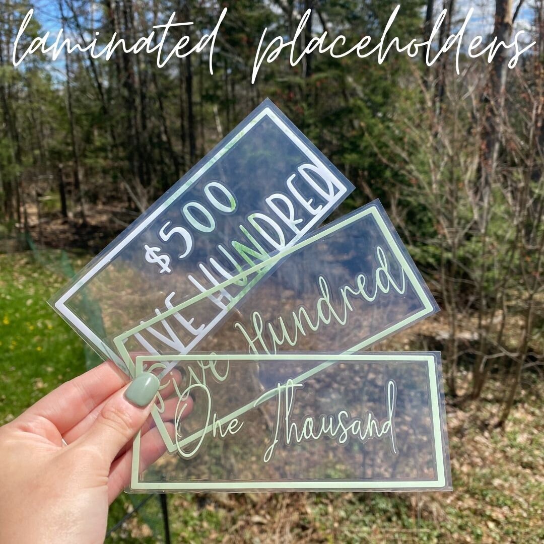 Laminated Placeholders | Cash Budgeting Prop Money | Laminated Fake ...