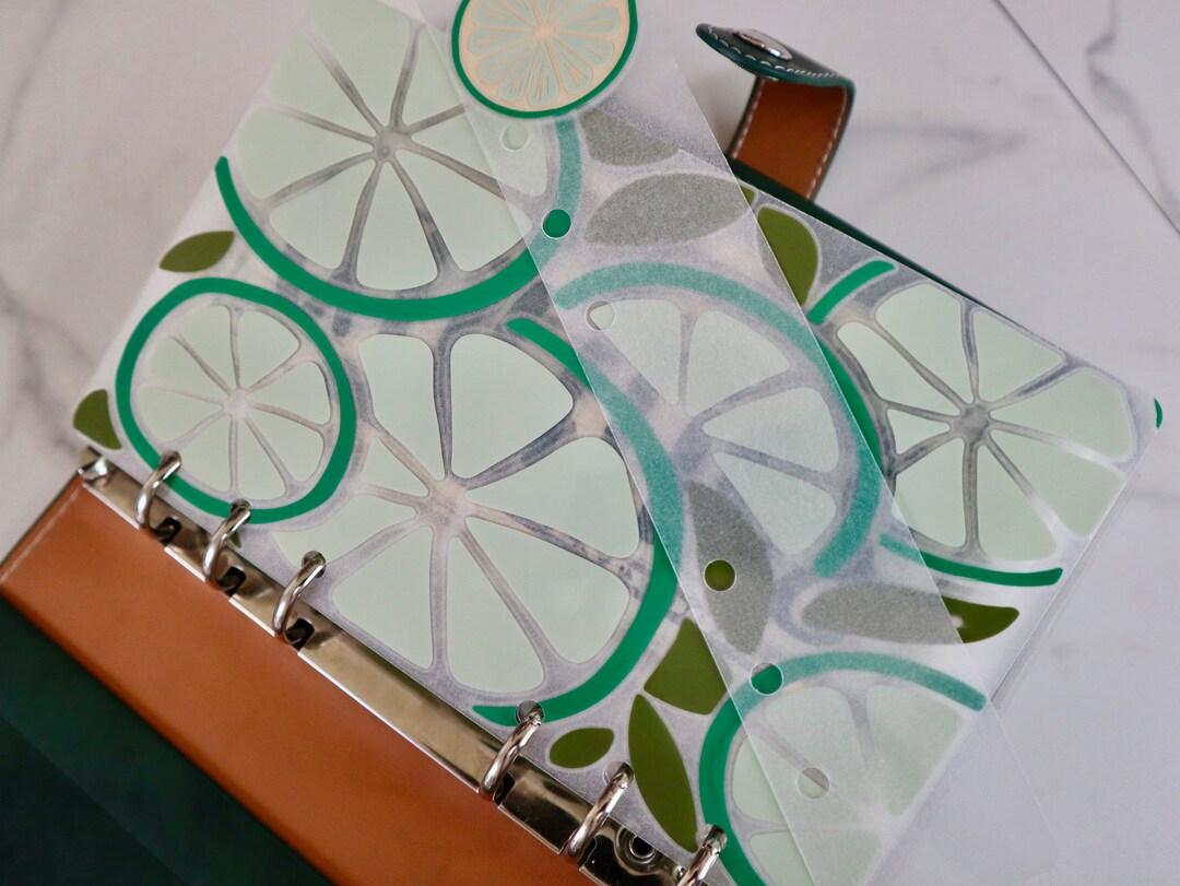 Laminated Sheer A6 Dashboard & Bookmarks - Limes | Cash Envelope ...