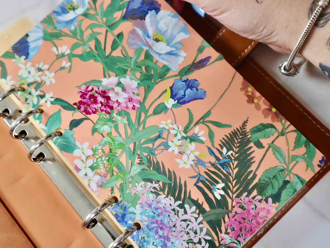 Laminated A6/A7 Dashboard - Orange Floral | A6/A7 Binder Dashboard ...