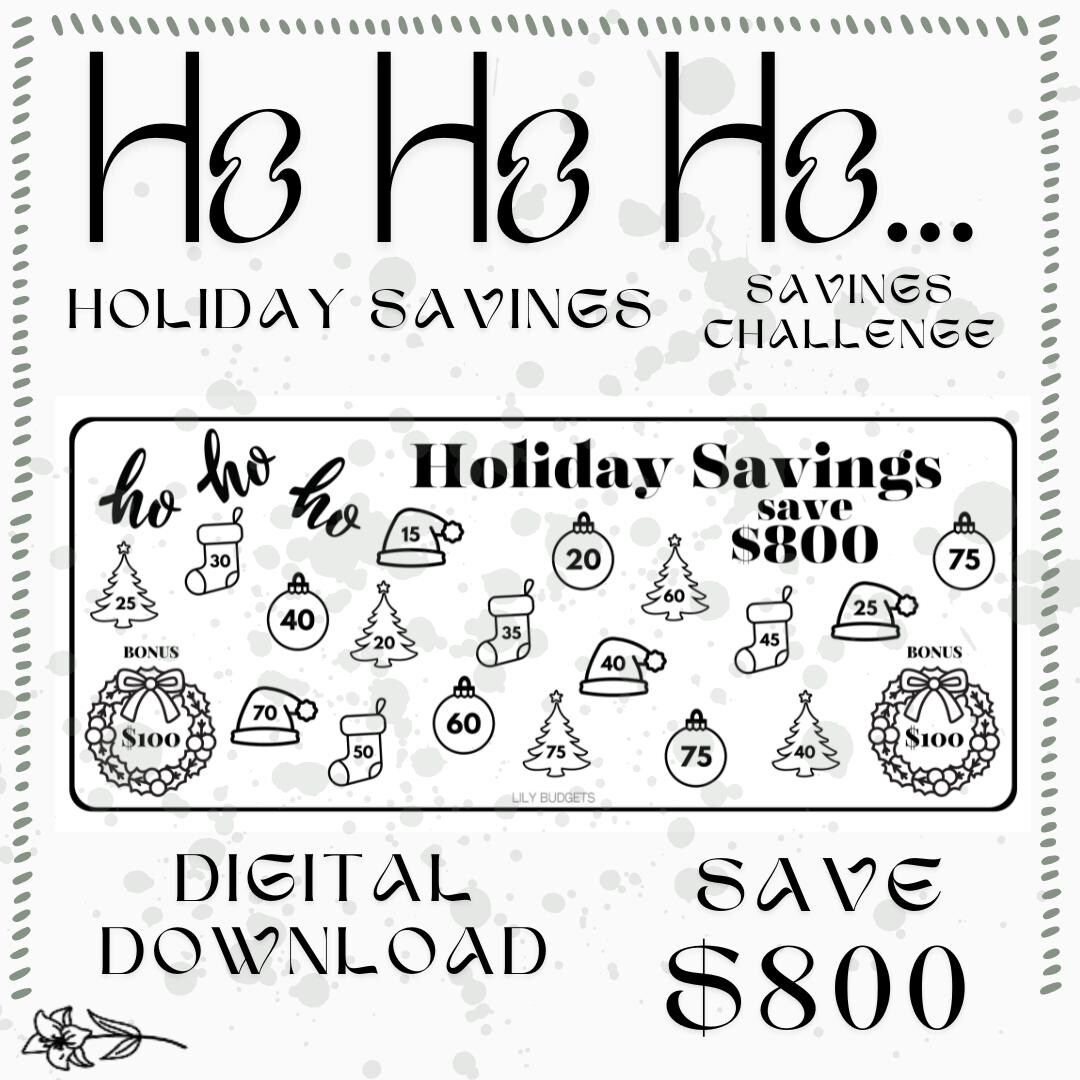 Ho Ho Ho Holiday Savings - Christmas Savings Challenge Tracker ...