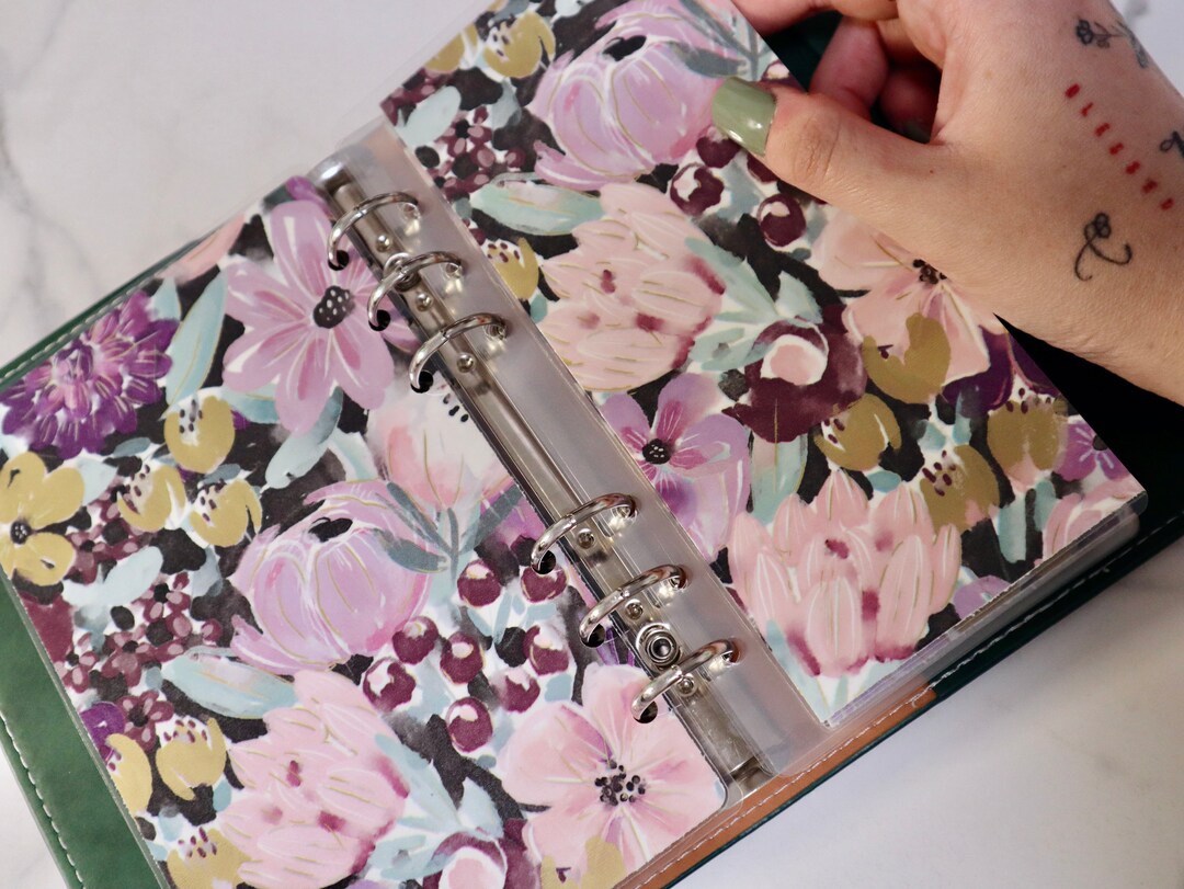 Laminated A6 Dashboard & Matching Envelopes - Purple Floral | Double ...