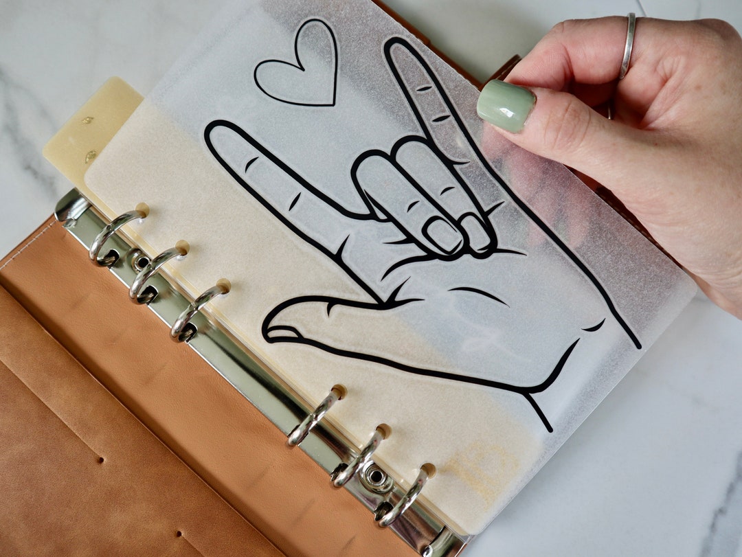 Laminated Vellum A6 Dashboard - I Love You | Cash Envelope Binder ...