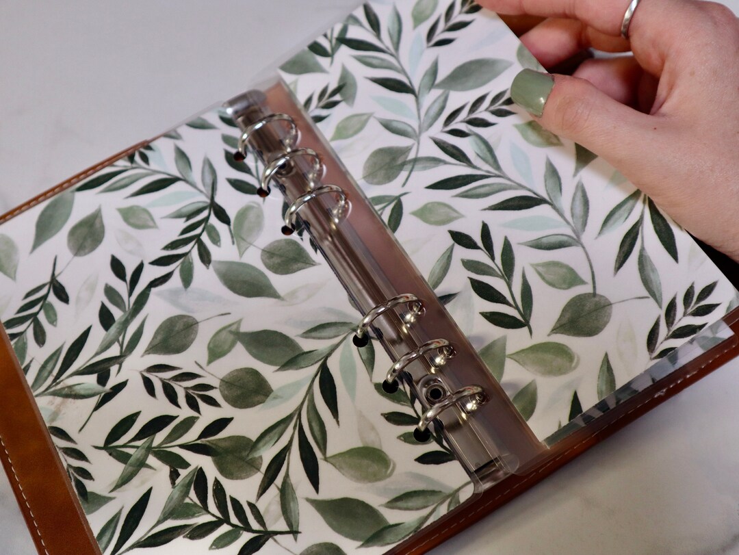 Laminated A6 Dashboard & Matching Envelopes - Green Leaves | Double ...