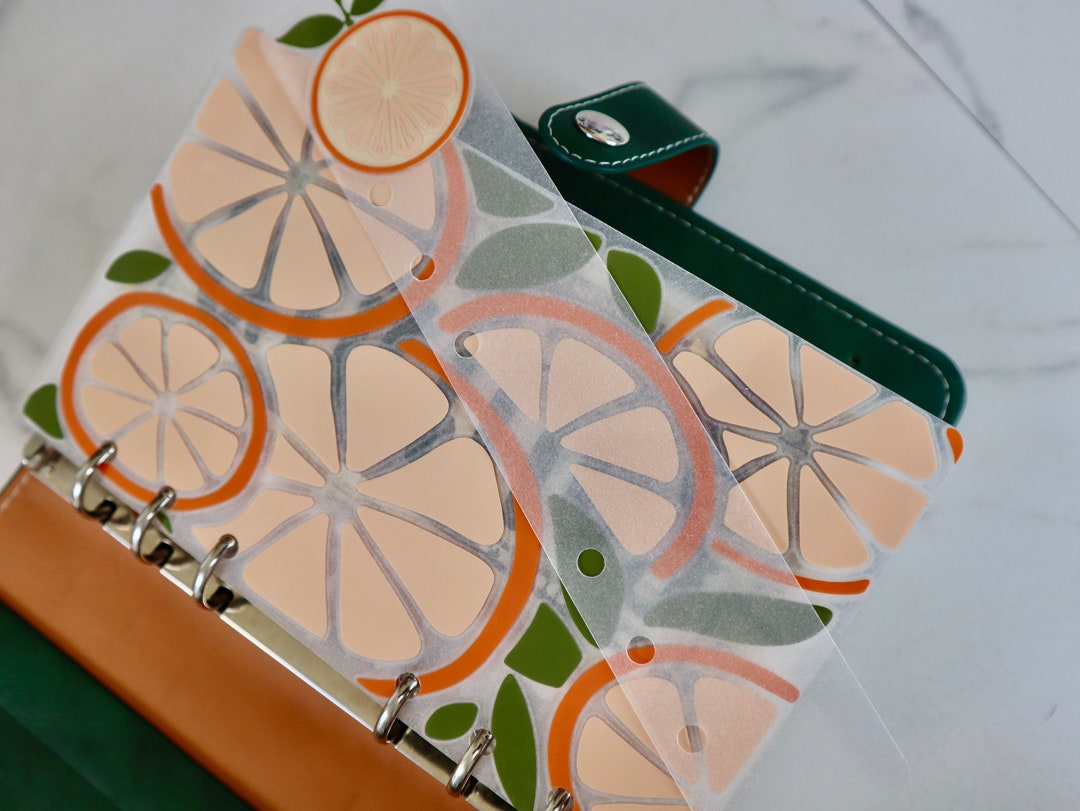 Laminated Sheer A6 Dashboard & Bookmarks - Oranges | Cash Envelope ...