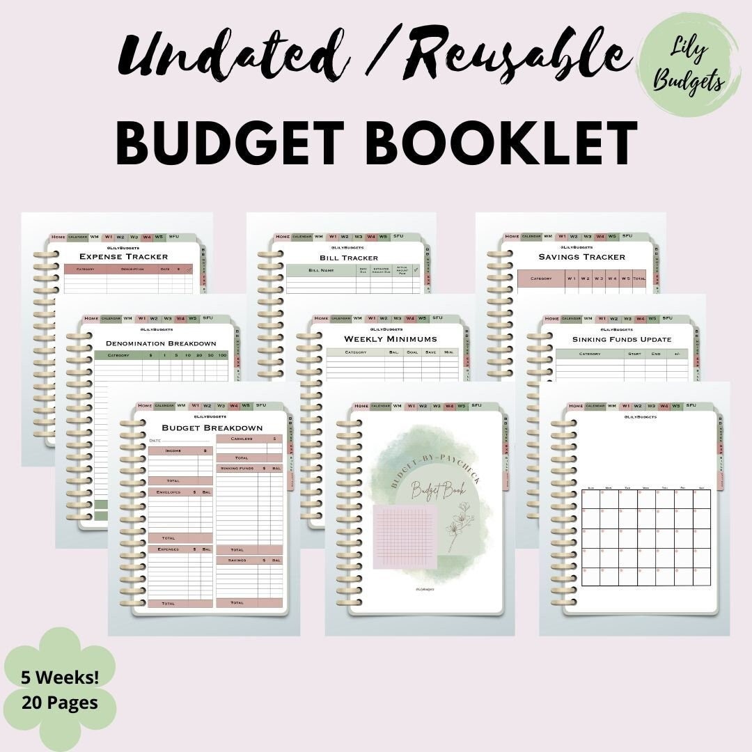 Undated / Reusable Budget Book - Budget by Paycheck - Etsy