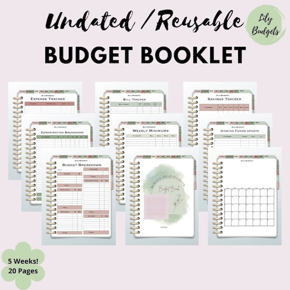 Undated / Reusable Budget Book Budget by Paycheck - Etsy