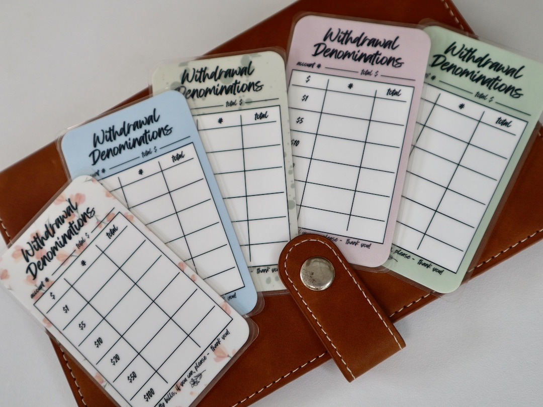 Laminated Bank Teller Slip | Mini Reusable Teller Slips | Withdrawal ...