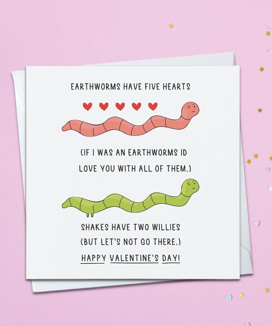 Earthworms and Snakes Valentine's Day Greeting Card VAL062 - Etsy