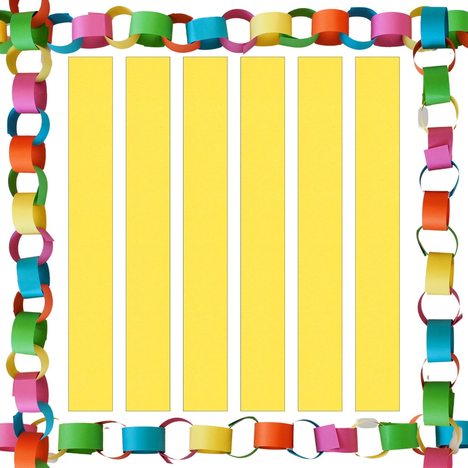 Yellow Paper Chain Card Strips. 5 Meter / 16 Feet Long. Wedding Party ...