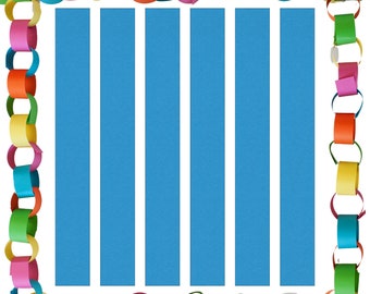 Light Blue Paper Chain Card Strips. 5 Meter / 16 Feet Long. Wedding ...