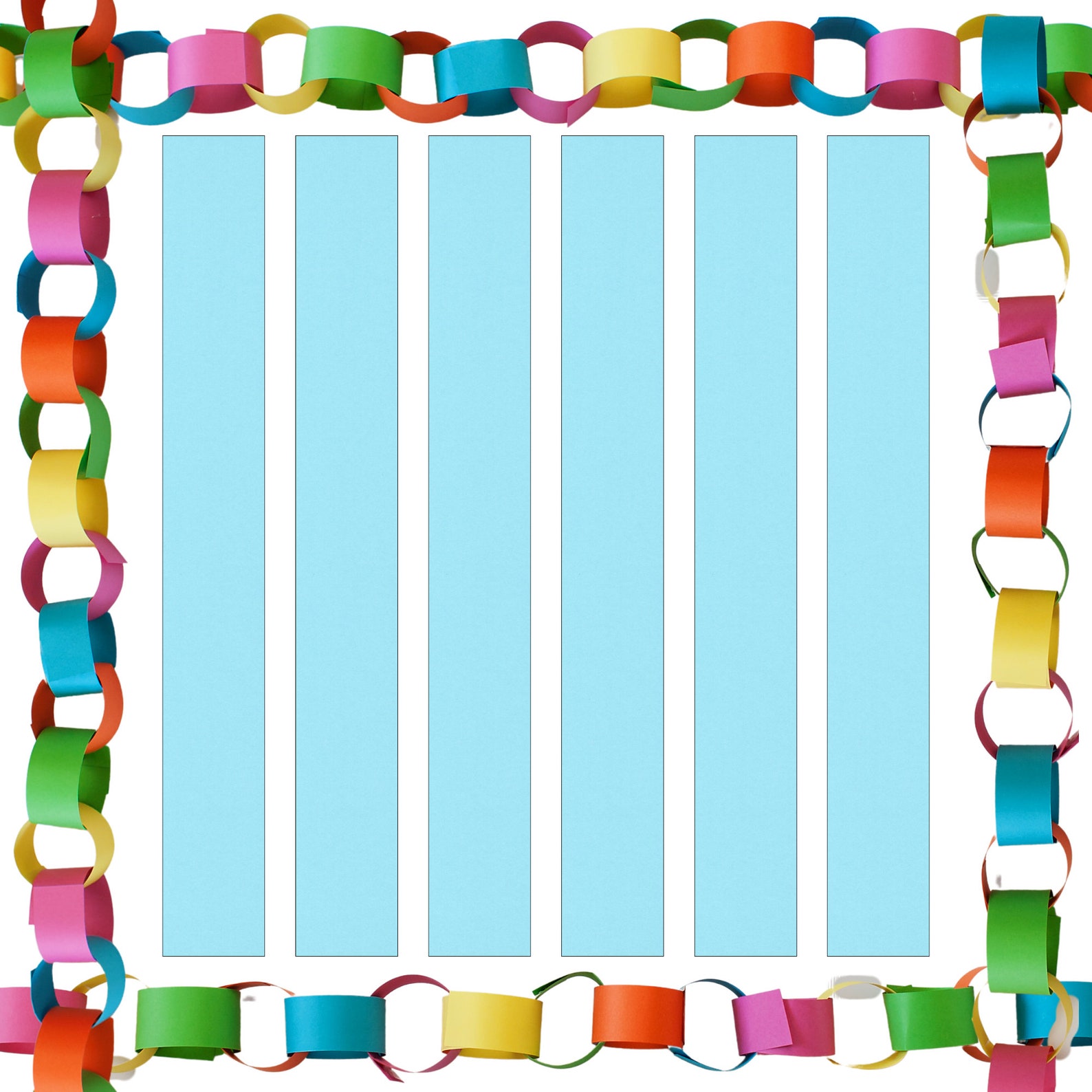 Light Blue Paper Chain Card Strips. 5 Meter / 16 Feet Long. Wedding ...