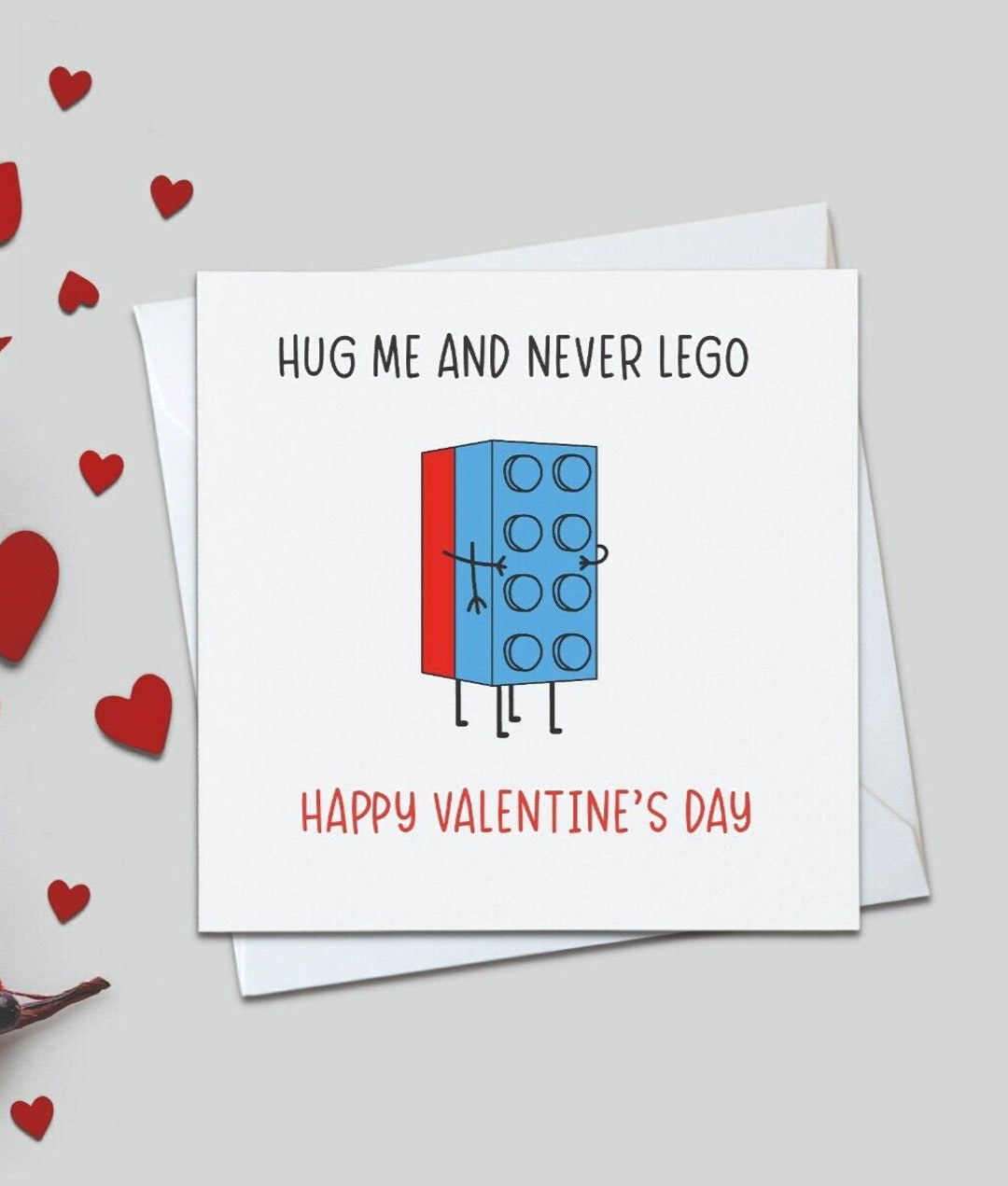 Hug Me and Never Lego Valentine's Day Greeting Card VAL065 - Etsy