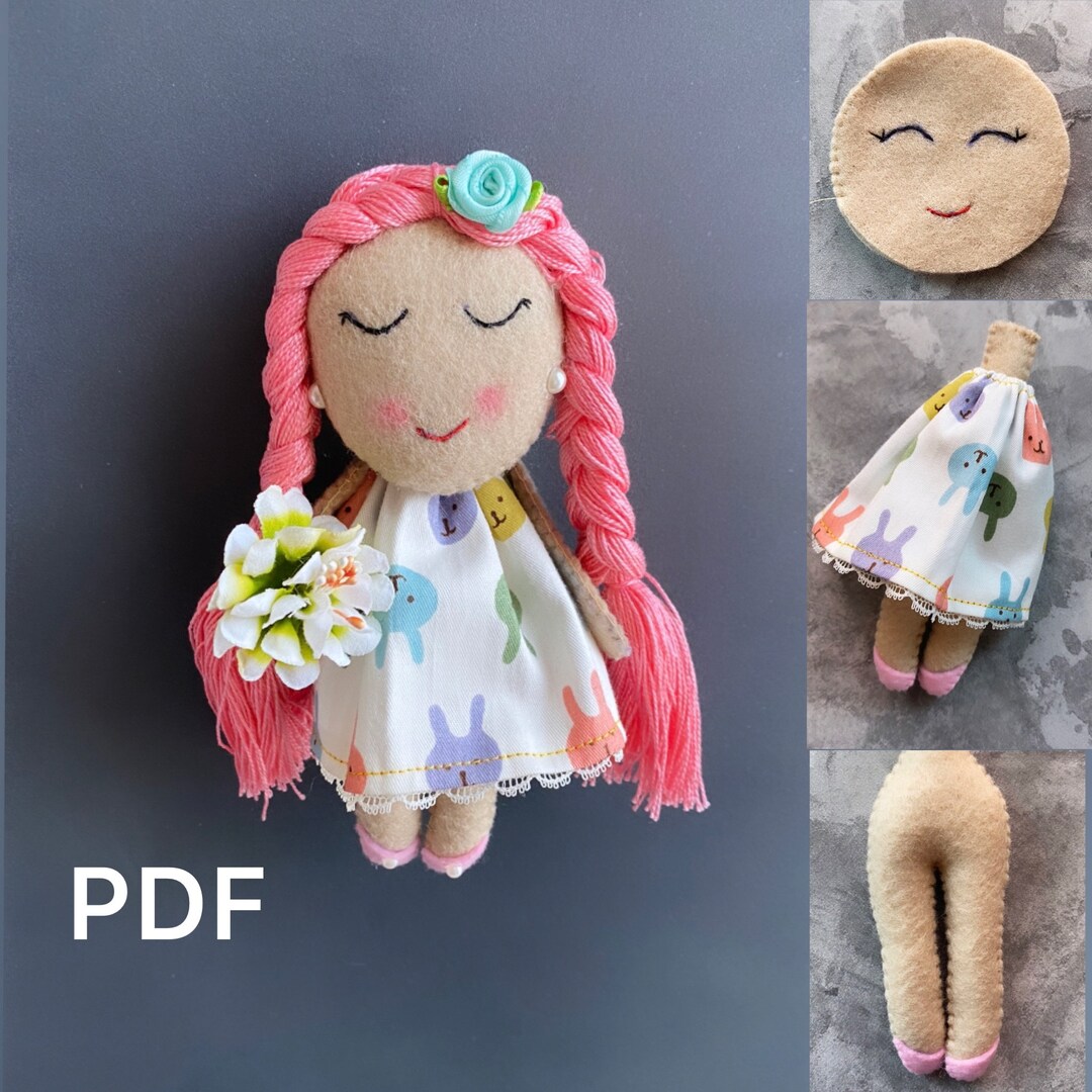 Cute Doll Pattern, Amigurumi Doll Pattern, Hand Sewing Tutorial, Fairy ...
