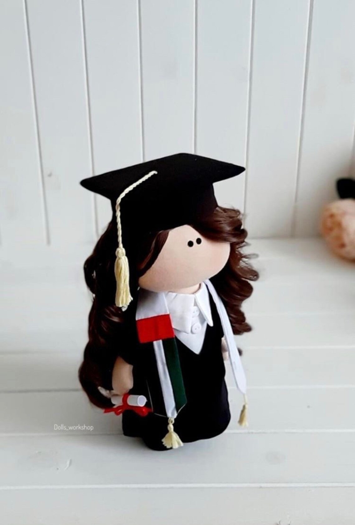 Graduate Doll Student Tilda Doll Black Color Doll Portrait - Etsy