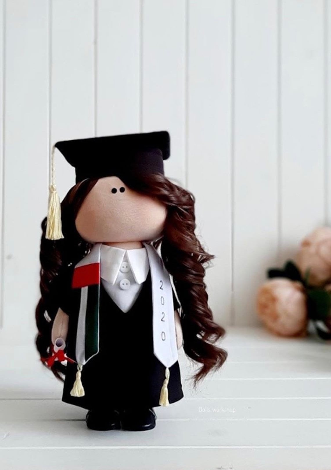 Graduate Doll, Student Tilda Doll, Black Color Doll, Portrait Doll by ...