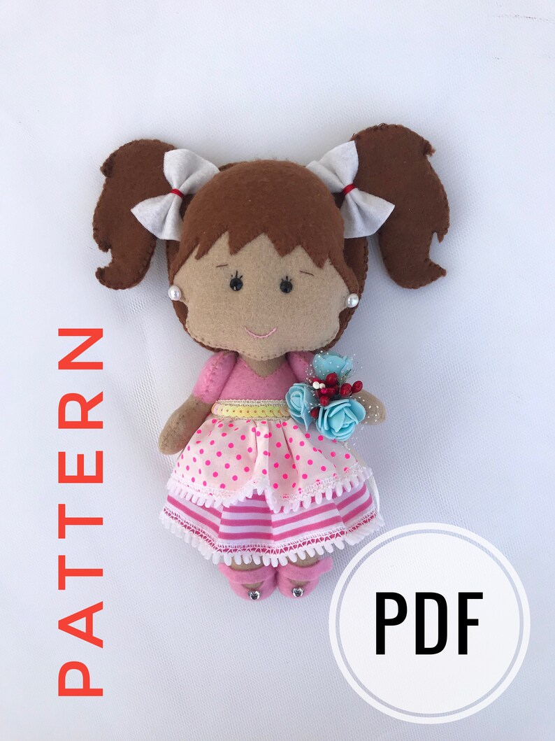 Felt Doll Pattern Pocket Doll PDF Cloth Doll Pattern Doll - Etsy