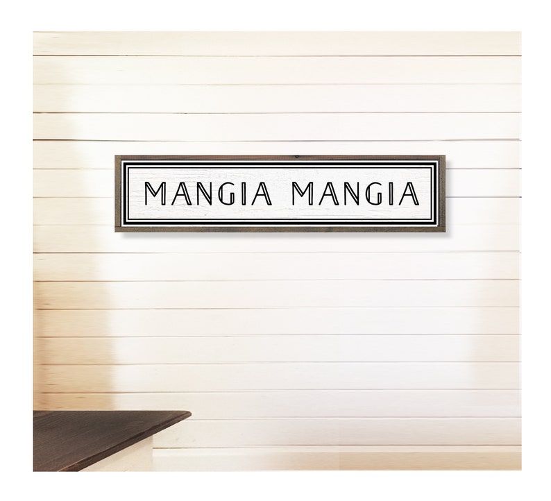 LARGE - MANGIA Mangia Sign 8x42 - Italian Chef, Italian Kitchen Wood ...
