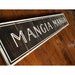 Large 63 X 12 or 8 X 42- Mangia Mangia Sign on Black Cedar Planks ...