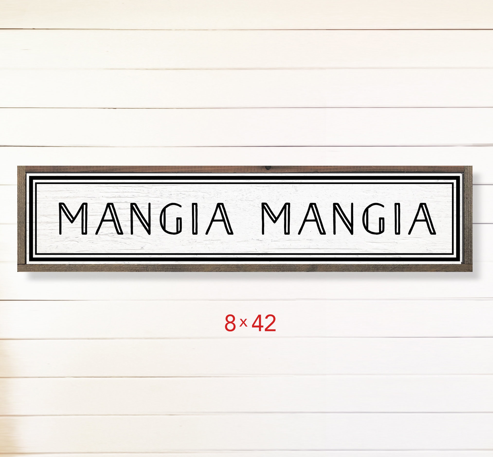 LARGE - MANGIA Mangia Sign 8x42 - Italian Chef, Italian Kitchen Wood ...