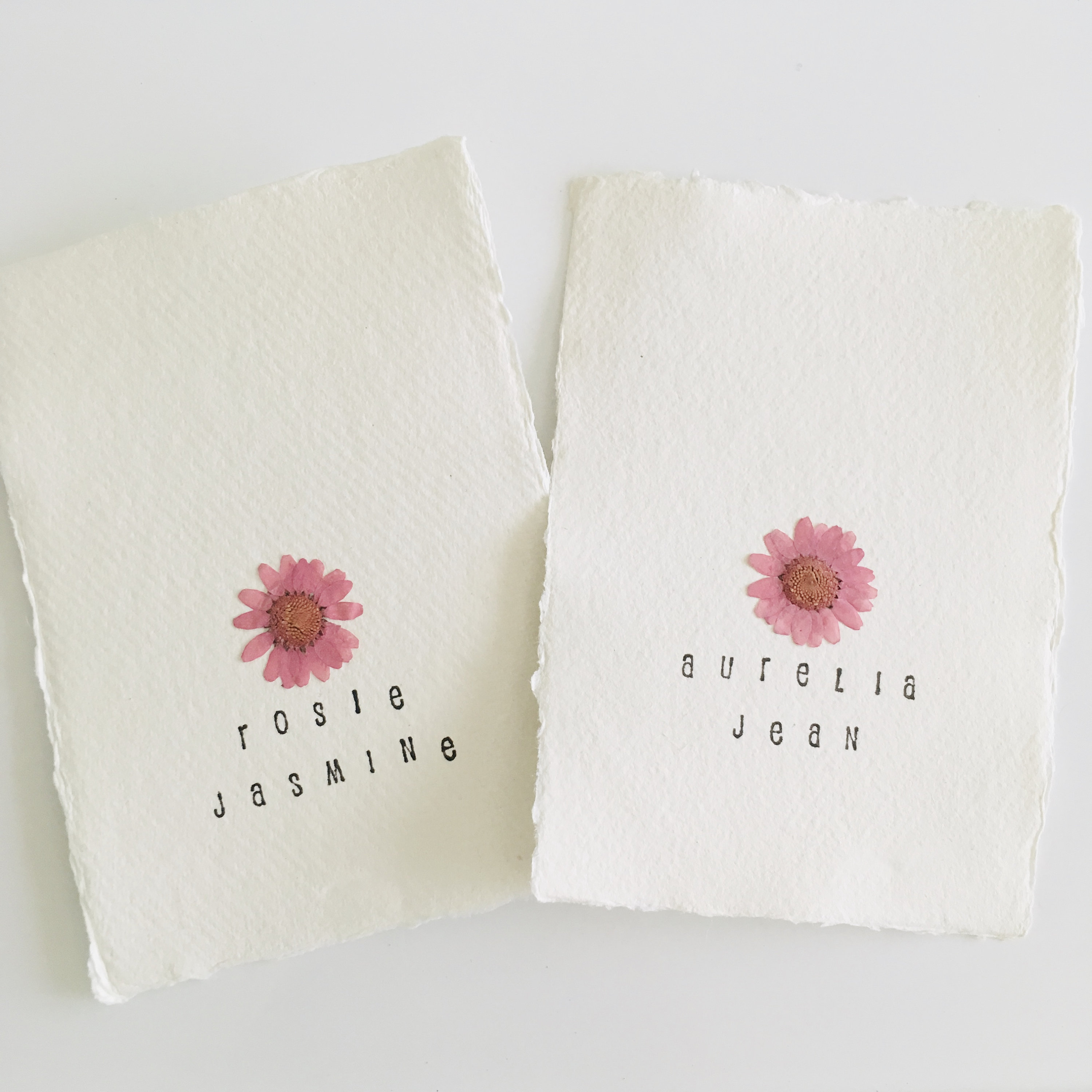 Pressed Flower Art on Handmade Paper Name Personalised | Etsy
