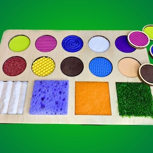 Sensory Toy Texture Board: Montessori Sorting Play With Varied Textures ...