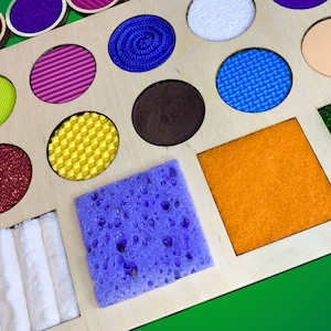 Sensory Toy Texture Board: Montessori Sorting Play With Varied Textures ...