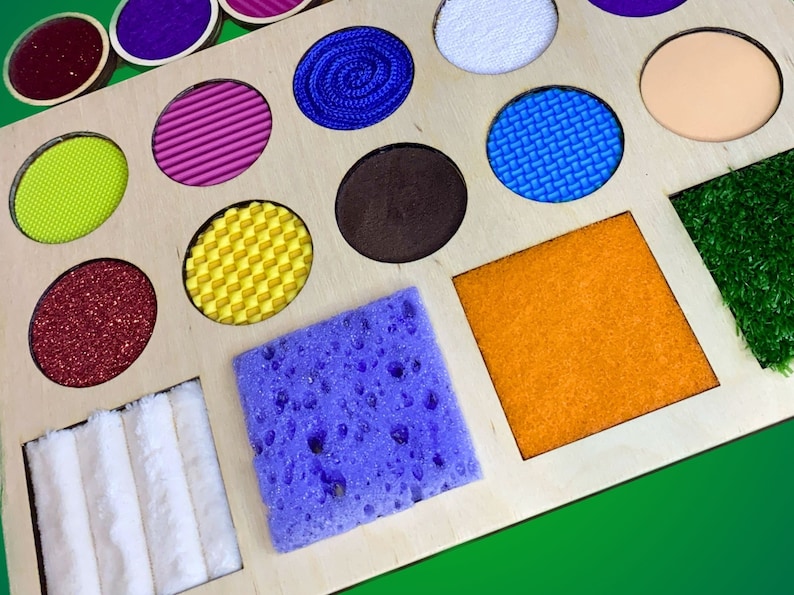 Sensory Toy Texture Board: Montessori Sorting Play With Varied Textures ...