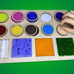 Sensory Toy Texture Board: Montessori Sorting Play With Varied Textures ...
