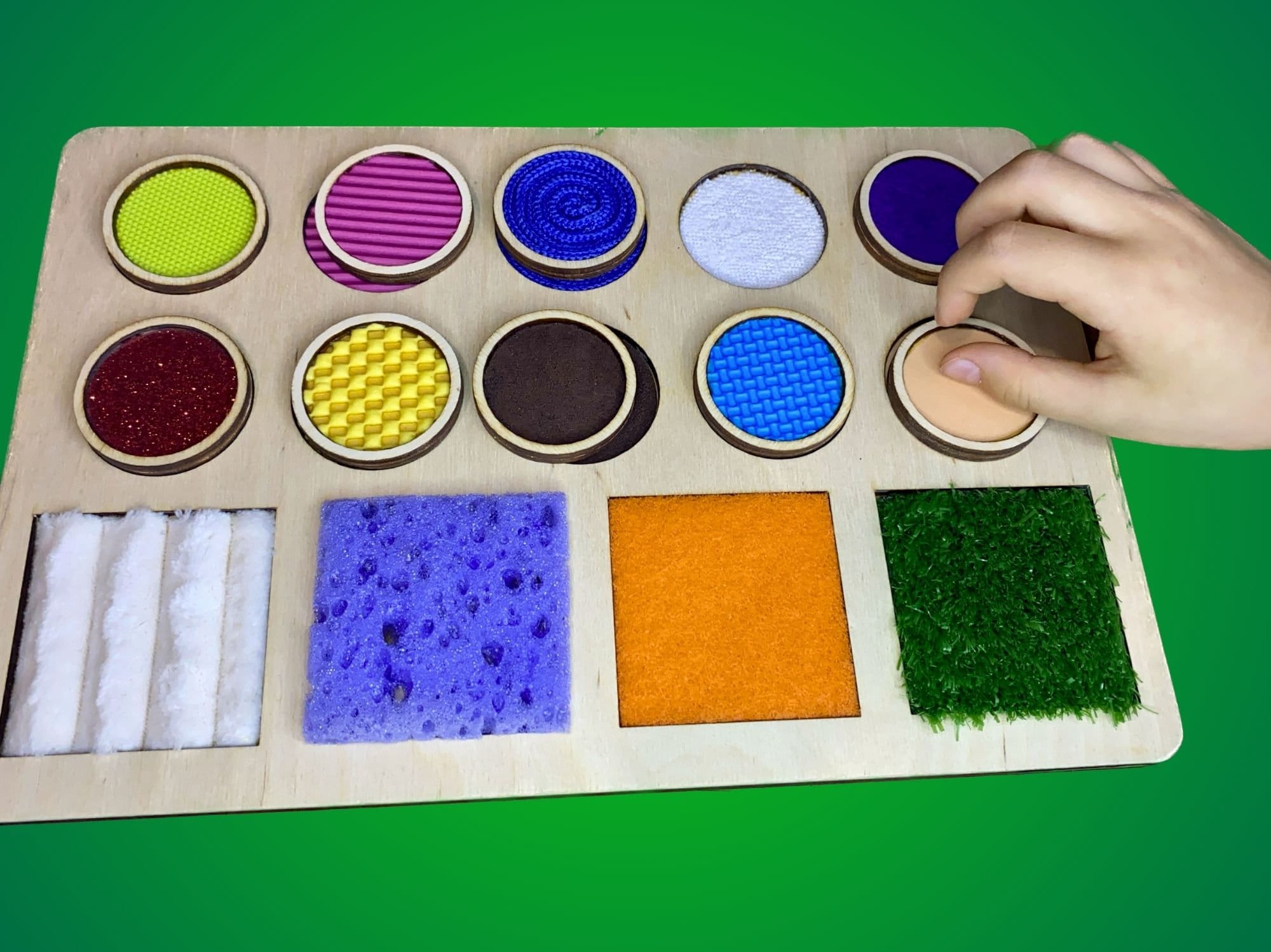 Sensory Toy Texture Board: Montessori Sorting Play With Varied Textures ...