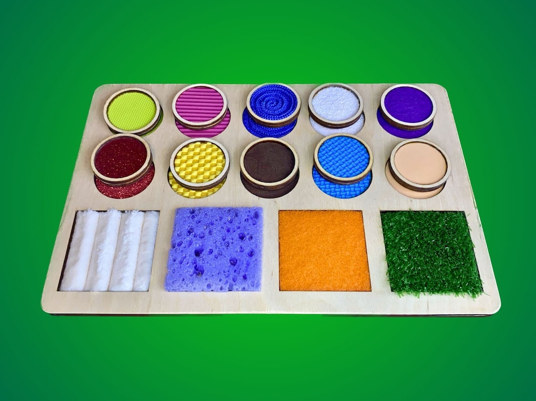 Sensory Toy Texture Board: Montessori Sorting Play With Varied Textures ...