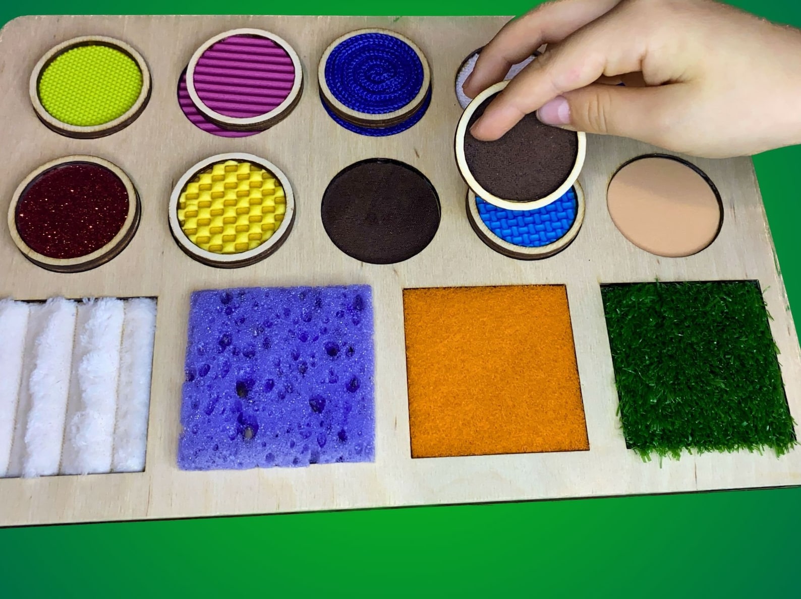 Sensory Toy Texture Board: Montessori Sorting Play With Varied Textures ...