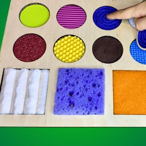 Sensory Toy Texture Board: Montessori Sorting Play With Varied Textures ...