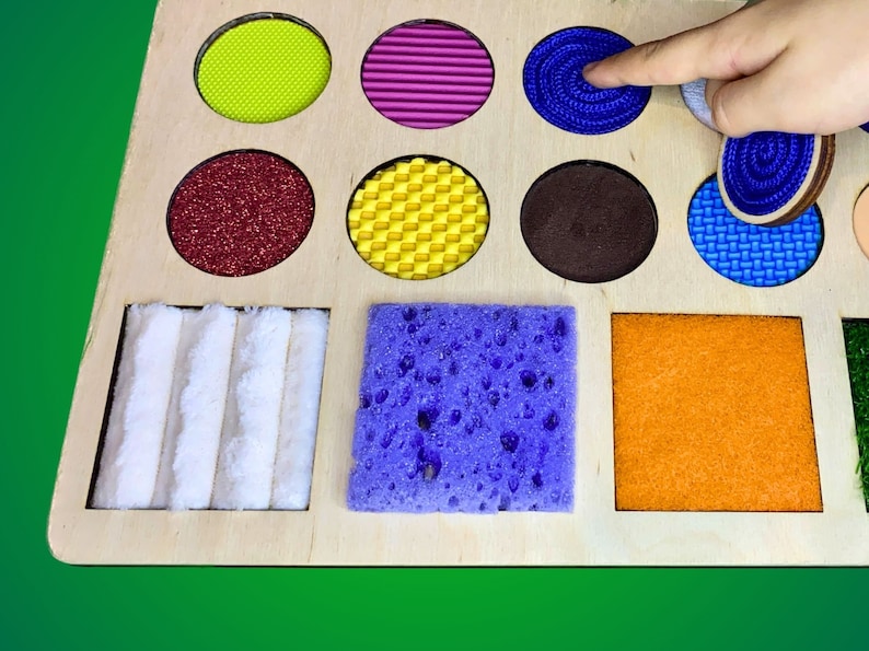 Sensory Toy Texture Board: Montessori Sorting Play With Varied Textures ...