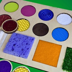 Sensory Toy Texture Board: Montessori Sorting Play With Varied Textures ...