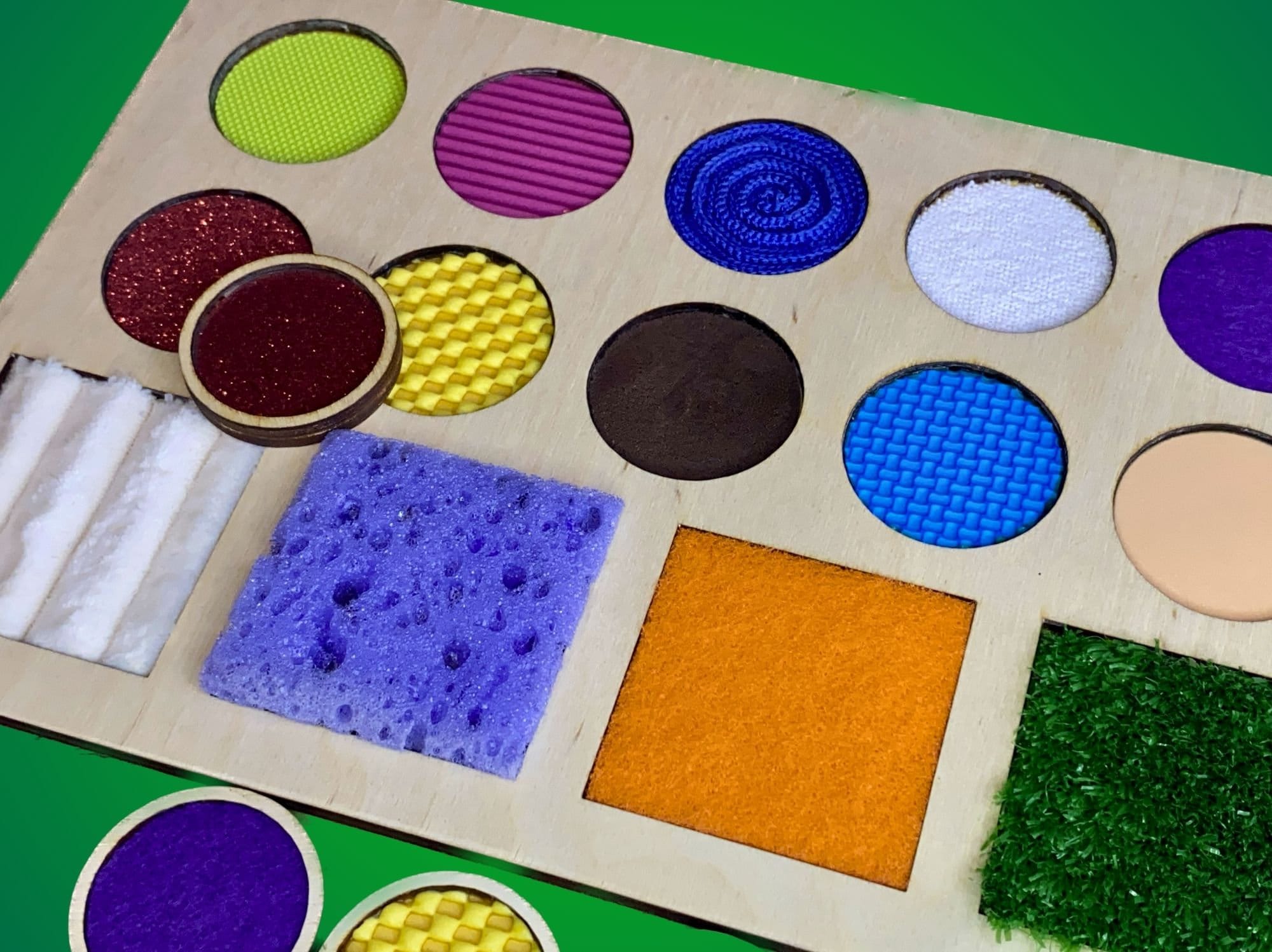 Sensory Toy Texture Board: Montessori Sorting Play With Varied Textures ...
