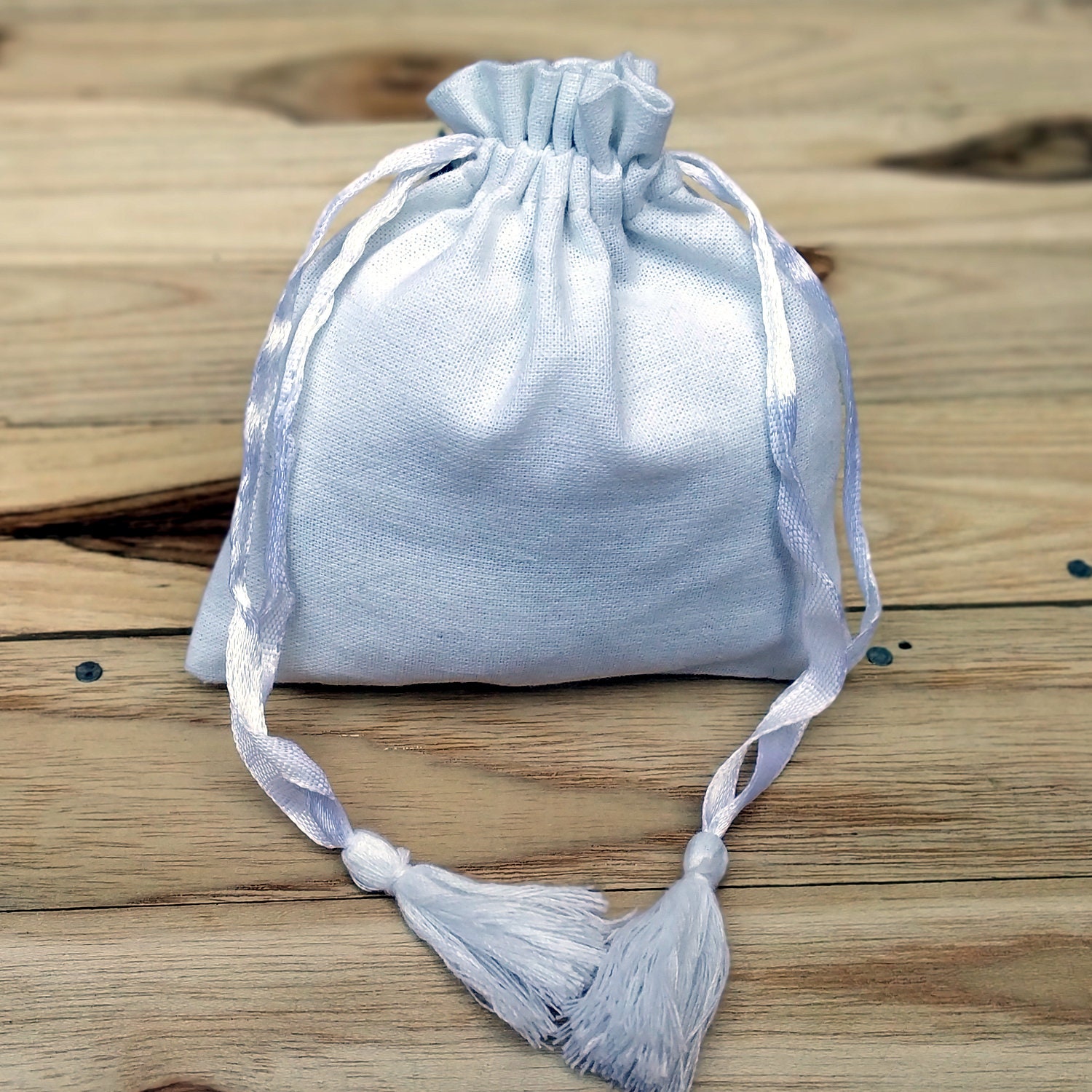100 Custom White Cotton Pouchs for Gift Purpose, Jewelry Packaging ...