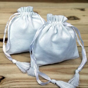 100 Custom White Cotton Pouchs for Gift Purpose, Jewelry Packaging ...
